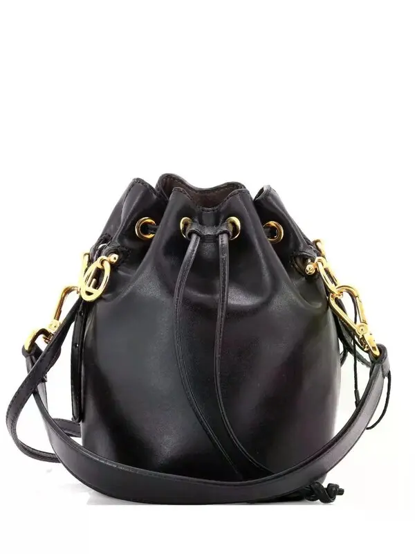 Fendi Mon Tresor Leather Mini Bucket Bag - Black