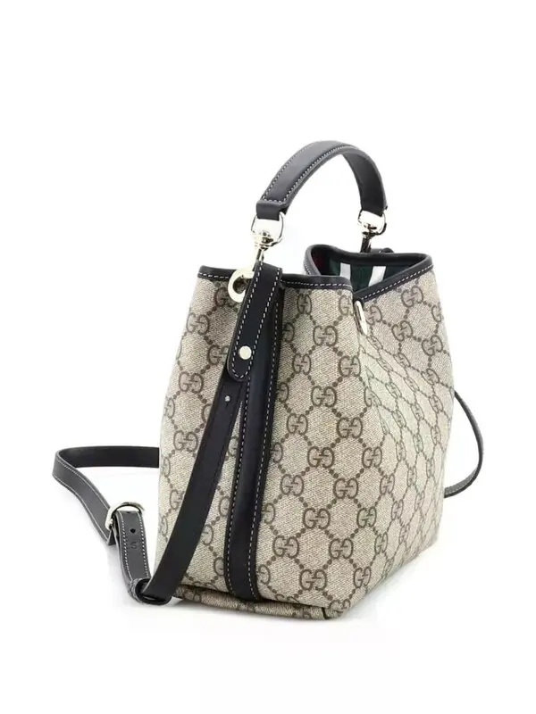 Gucci Gg Coated Canvas Small Bucket Bag - Black