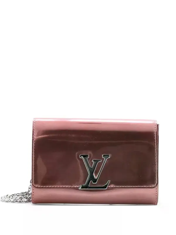 LOUIS VUITTON Chain Louise Patent Gm Clutch Bag - Pink