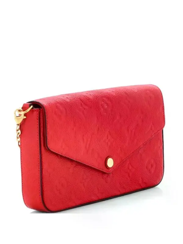 LOUIS VUITTON Felicie Pochette Monogram Empreinte Leather Crossbody Bag - Red