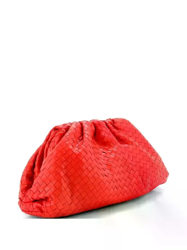 Bottega Veneta The Pouch Intrecciato Nappa Clutch - Red