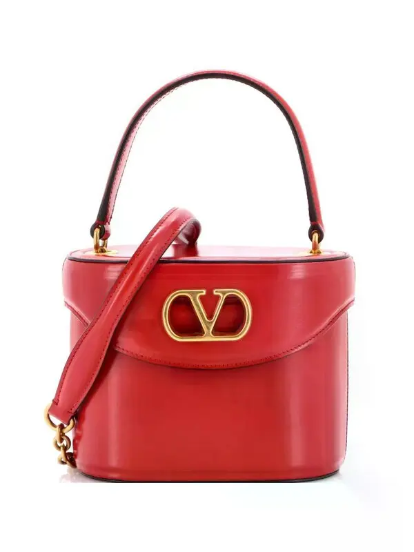 Valentino Garavani Vain Vlogo Vanity Patent Satchel - Red