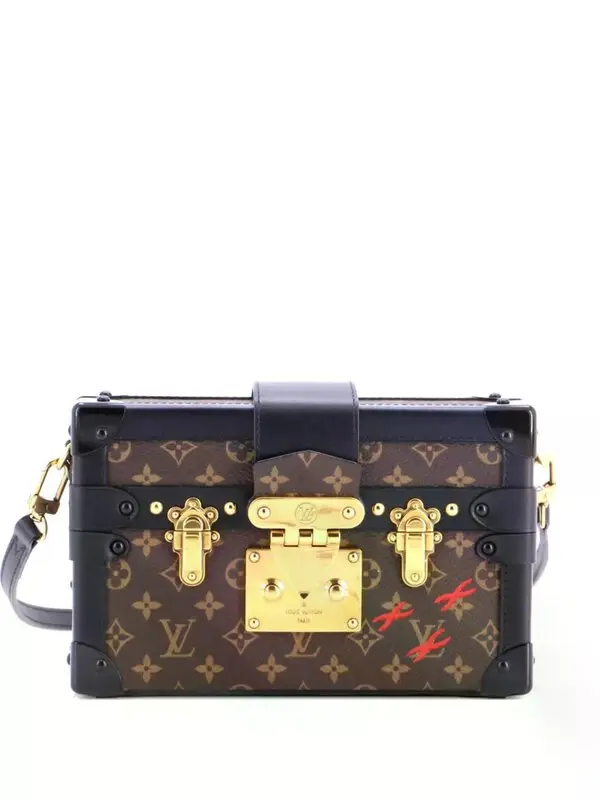LOUIS VUITTON Petite Malle Handbag Monogram Canvas Clutch - Black