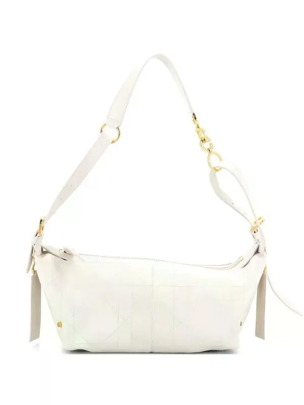 Dior D-journey Small Shoulder Bag Macrocannage Quilt Calfskin - White
