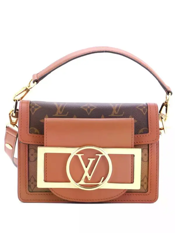 LOUIS VUITTON Dauphine Lock Xl Shoulder Bag Reverse Monogram Canvas Mini Crossbody - Brown