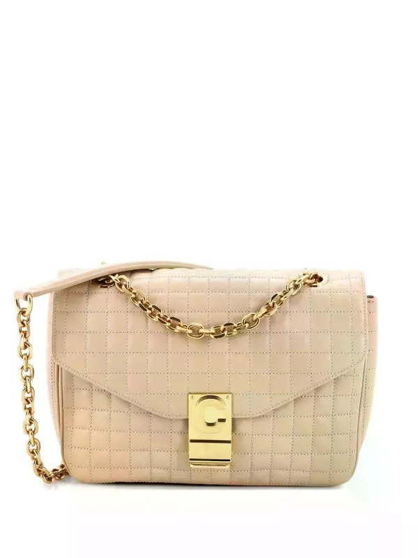 Celine C Bag Medium Shoulder Bag Quilted Leather - Neutrals