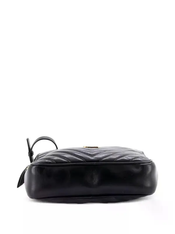 Saint Laurent Lou Camera Matelassé Chevron Leather Crossbody Bag - Black