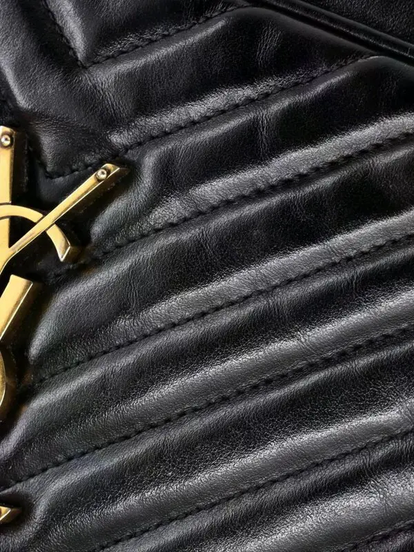 Saint Laurent Lou Camera Matelassé Chevron Leather Crossbody Bag - Black