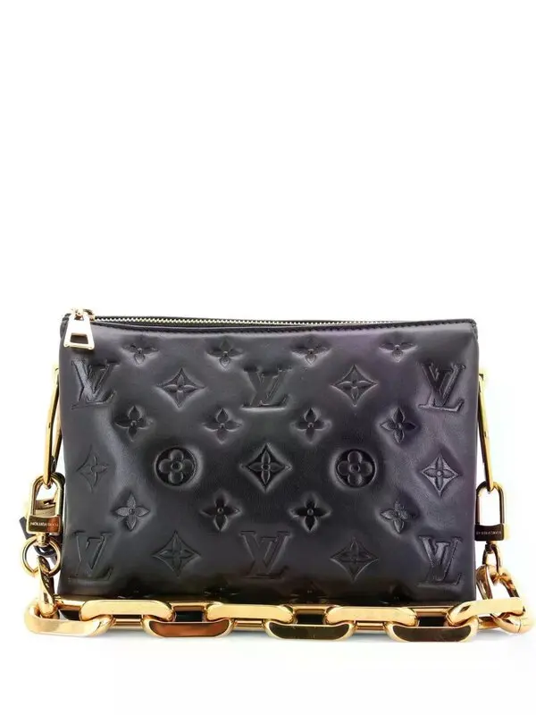 LOUIS VUITTON Coussin Bb Crossbody Bag Monogram Embossed Lambskin - Black
