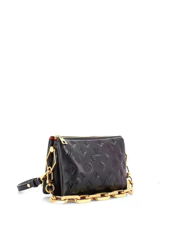 LOUIS VUITTON Coussin Bb Crossbody Bag Monogram Embossed Lambskin - Black