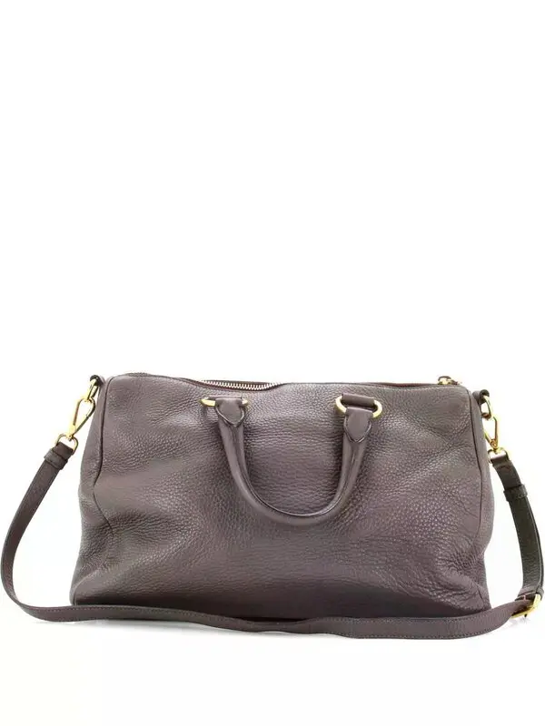 Prada Convertible Boston Bag Vitello Daino Medium Satchel - Grey