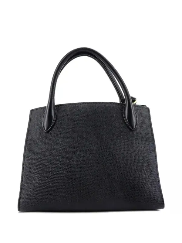 Prada Monochrome Saffiano And City Calf Small Tote Bag