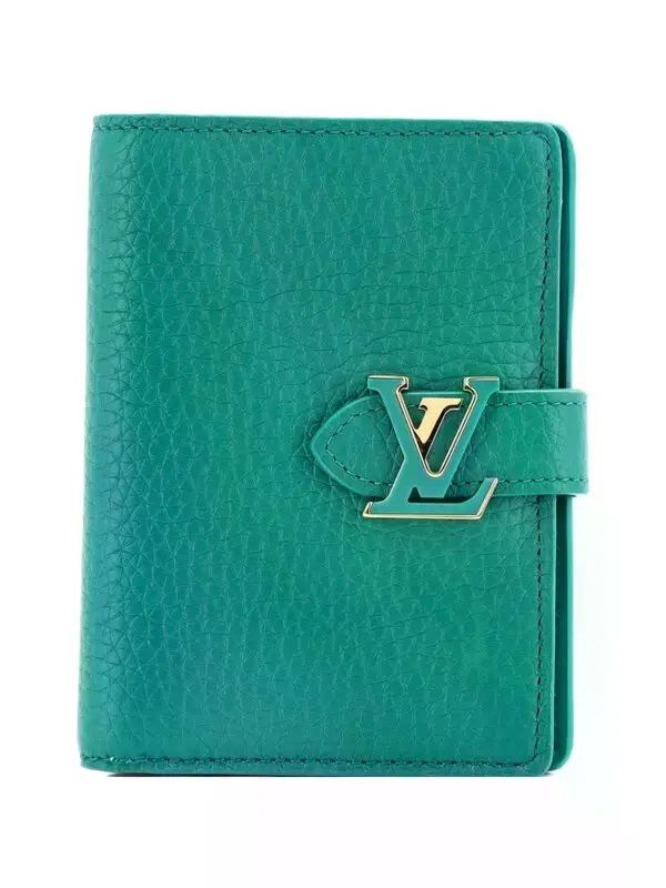 LOUIS VUITTON Capucines Vertical Wallet Leather Compact Small Wallets - Green