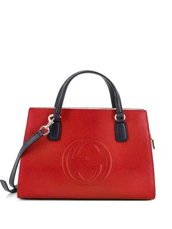 Gucci Soho Convertible Top Handle Leather Medium Satchel - Red