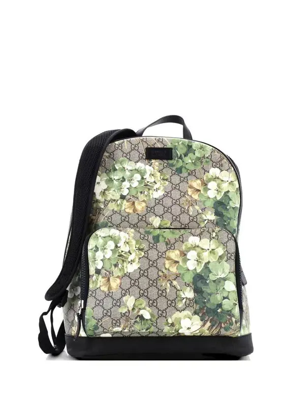 Gucci Blooms Print Gg Coated Canvas Medium Backpack - Brown