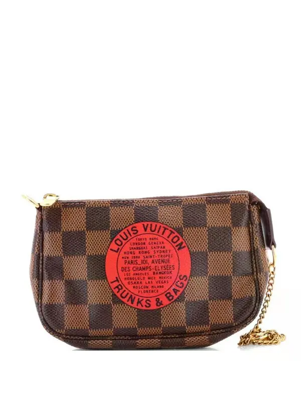 LOUIS VUITTON Pochette Accessoires Limited Edition Damier Mini Clutch - Brown