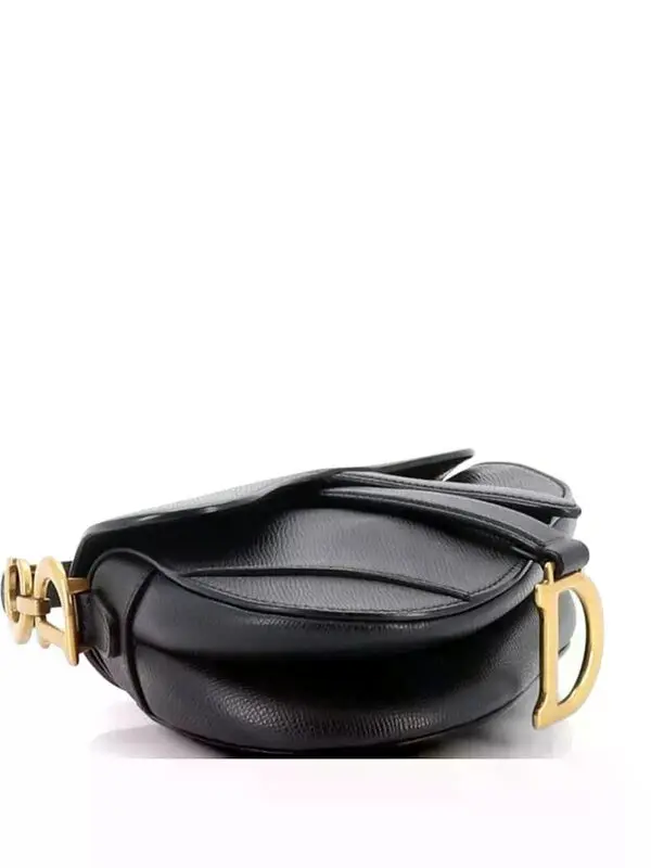 Dior Saddle Handbag Leather Mini Shoulder Bag - Black