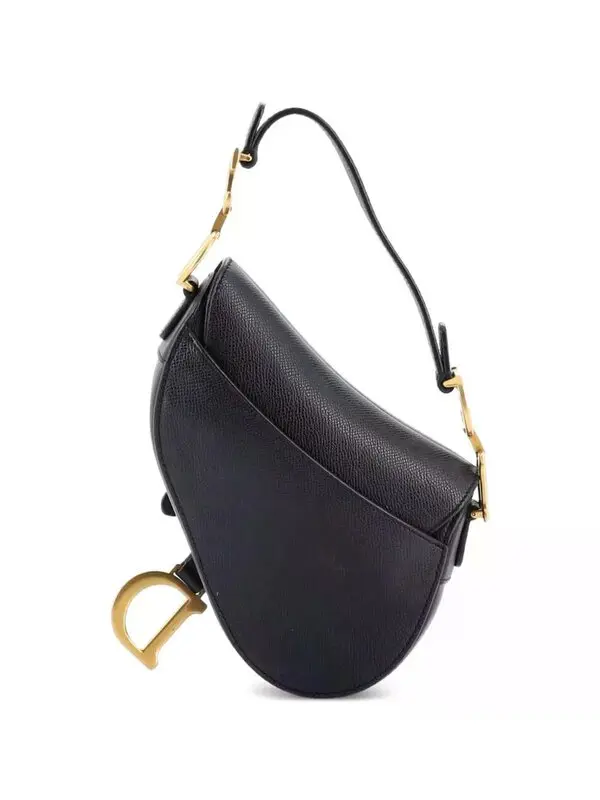 Dior Saddle Handbag Leather Mini Shoulder Bag - Black