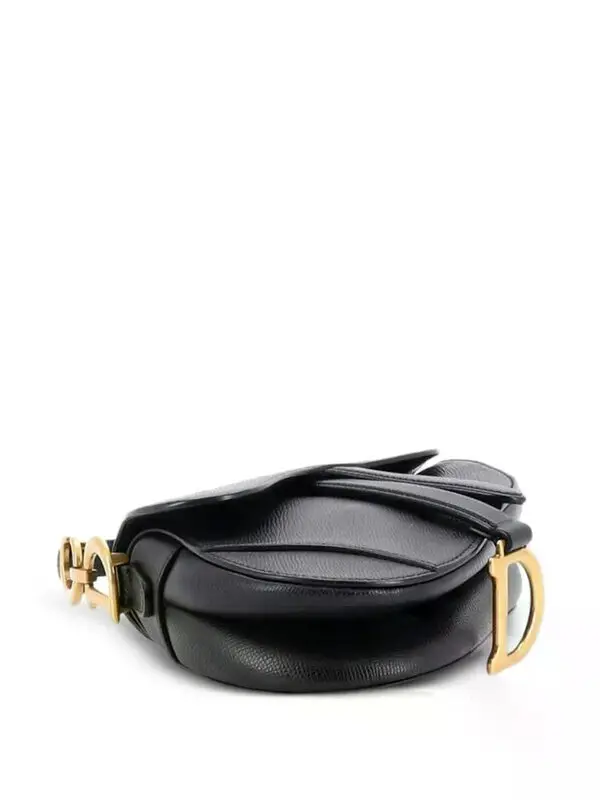 Dior Saddle Handbag Leather Mini Shoulder Bag - Black