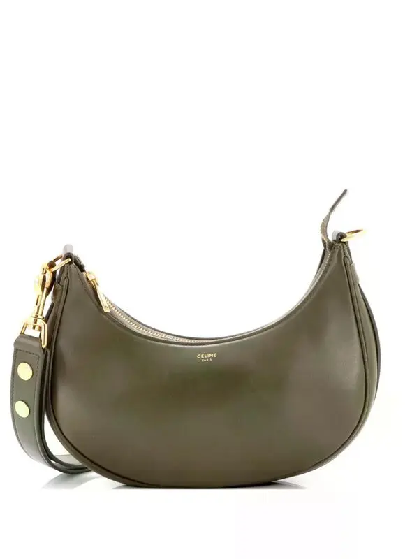 Celine Ava Strap Bag Leather Medium Hobo Bag - Green
