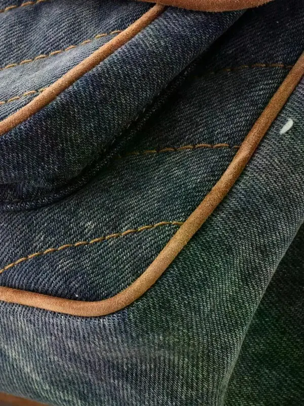 Saint Laurent Niki Chain Flap Bag Matelassé Chevron Denim With Suede - Blue