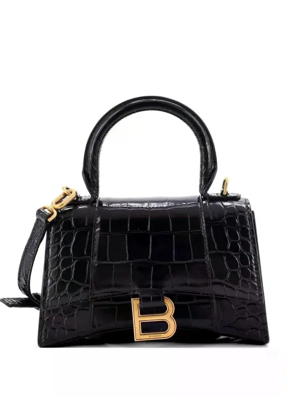 Balenciaga Hourglass Top Handle Xs Satchel - Black