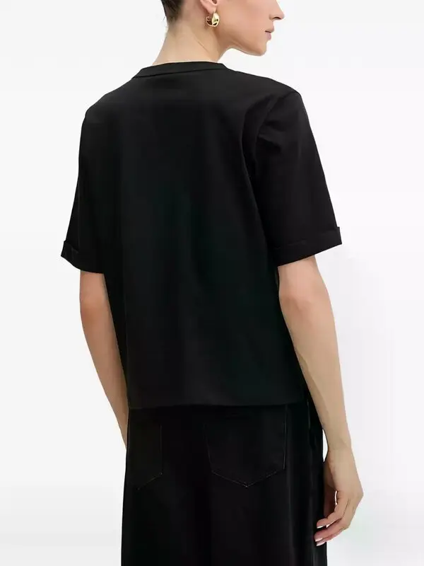 Liu Jo Embellished V-neck T-shirt - Black