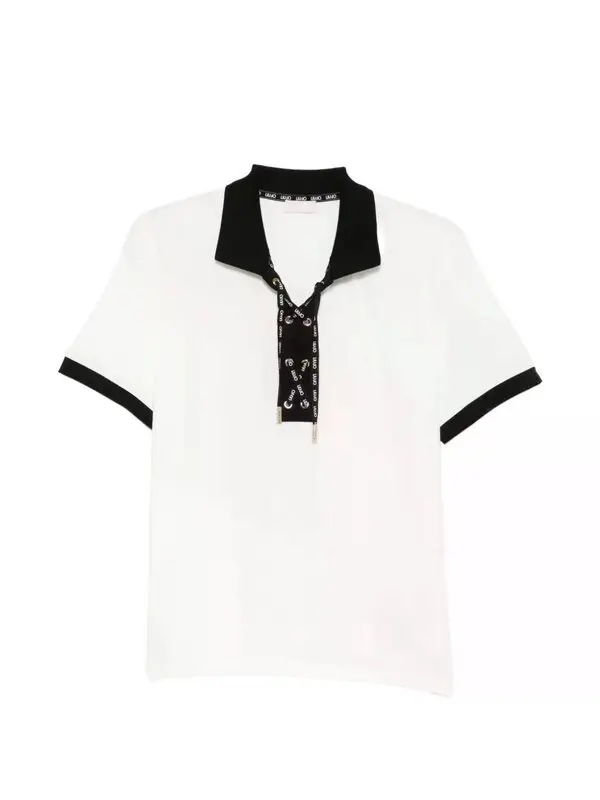 Liu Jo Lace-up Polo Top - White
