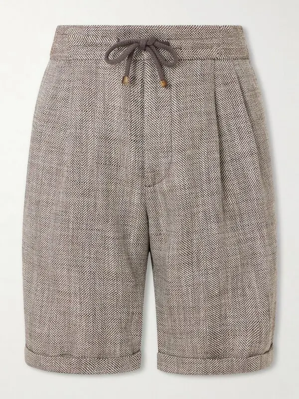 Brunello Cucinelli Straight-leg Tailored Bermuda Shorts - Brown
