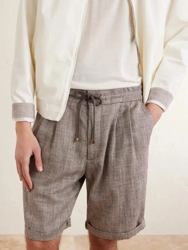 Brunello Cucinelli Straight-leg Tailored Bermuda Shorts - Brown