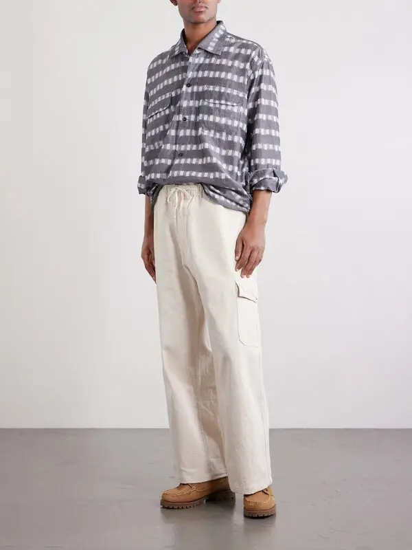 MONITALY Wide-leg Cotton Cargo Trousers