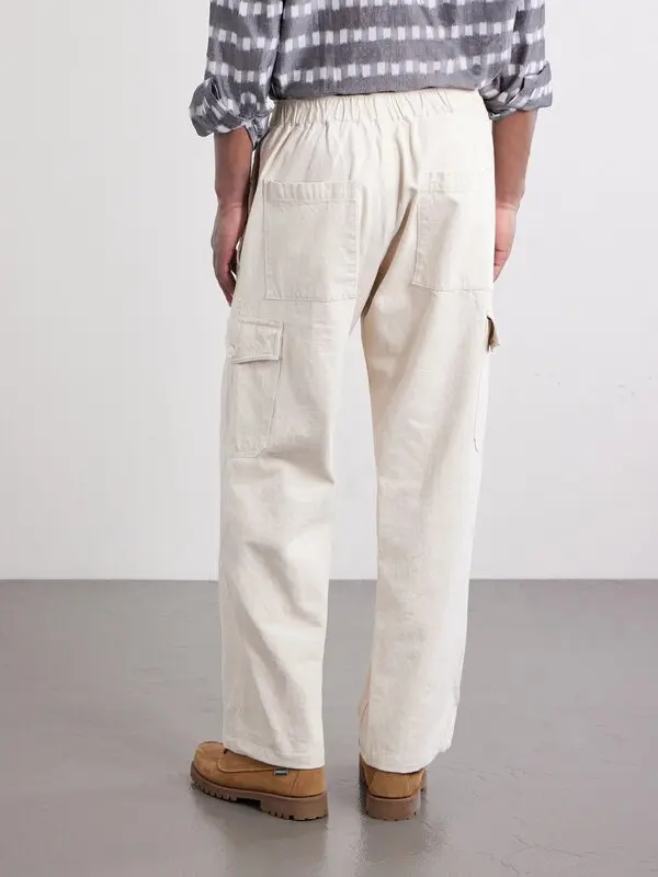 MONITALY Wide-leg Cotton Cargo Trousers