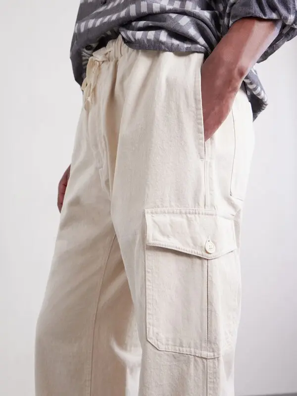 MONITALY Wide-leg Cotton Cargo Trousers
