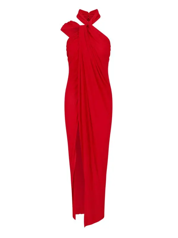 Balmain Maxi Dress In Viscose - Red