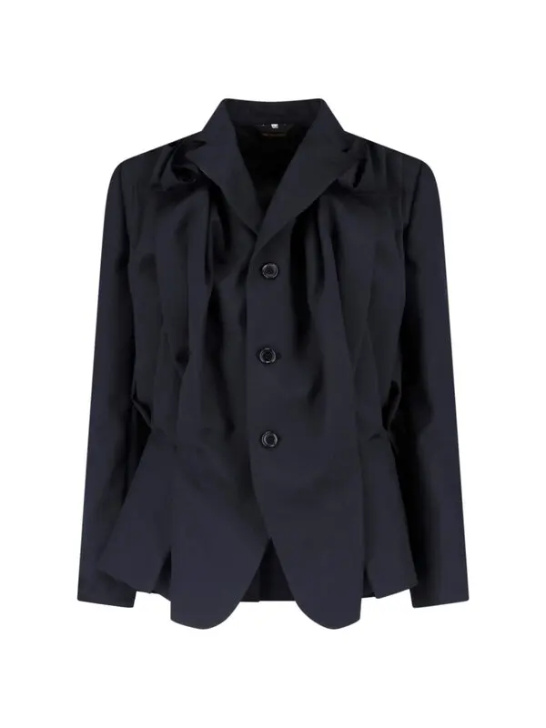 Comme Des Garçons Pleated Blazer - Black