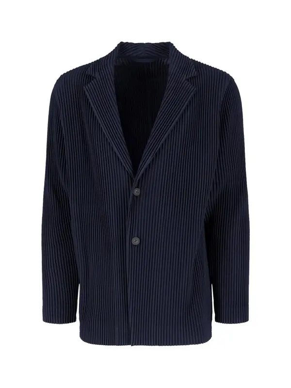 HOMME PLISSE Pleated Blazer - Blue