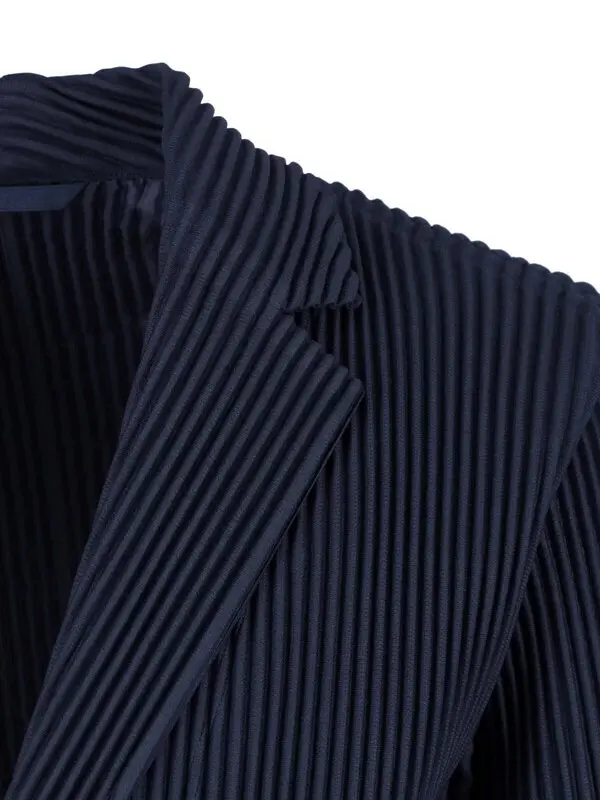 HOMME PLISSE Pleated Blazer - Blue