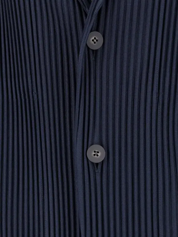 HOMME PLISSE Pleated Blazer - Blue