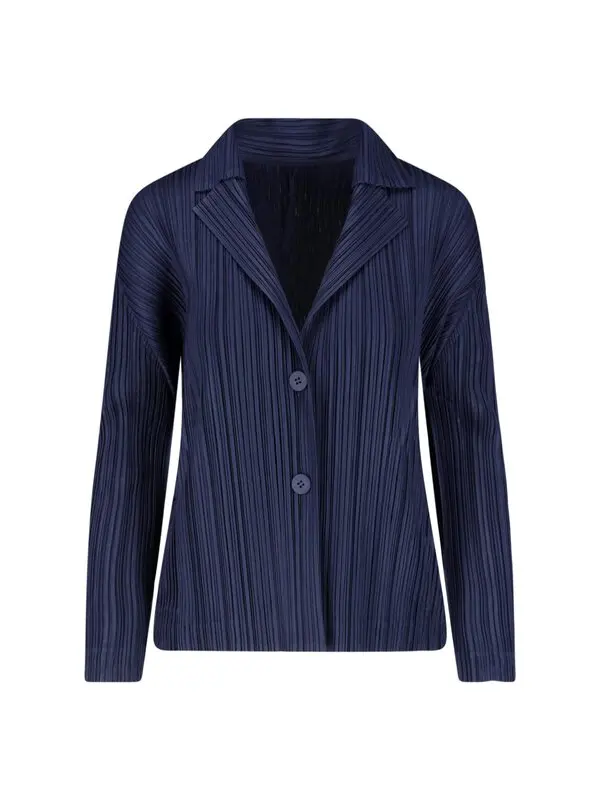 Issey Miyake Homme Plissé Pleated Blazer - Blue