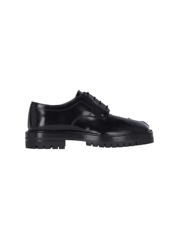 MAISON MARGIELA Tabi" Brushed Leather Derby Shoes - Black