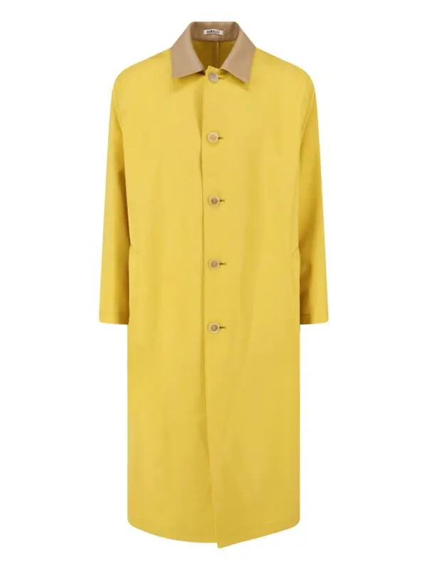 Auralee Wool Canvas Trench - Yellow