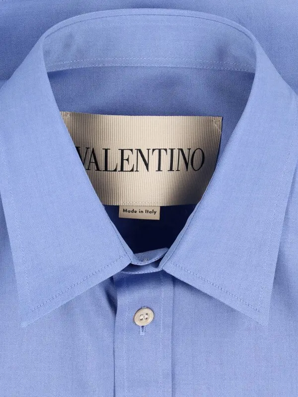 Valentino Garavani Cotton Shirt "vgold - Light Blue