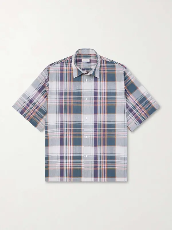 KAPTAIN SUNSHINE Checked Cotton-gauze Shirt - Green