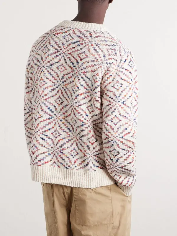 CORRIDOR Mandala Jacquard-knit Pima Cotton Cardigan - Neutrals