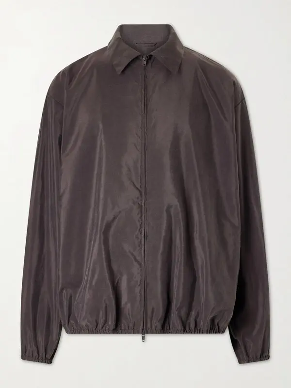 SSSTEIN Silk-blend Satin Bomber Jacket - Brown