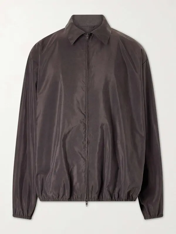SSSTEIN Silk-blend Satin Bomber Jacket - Dark Brown