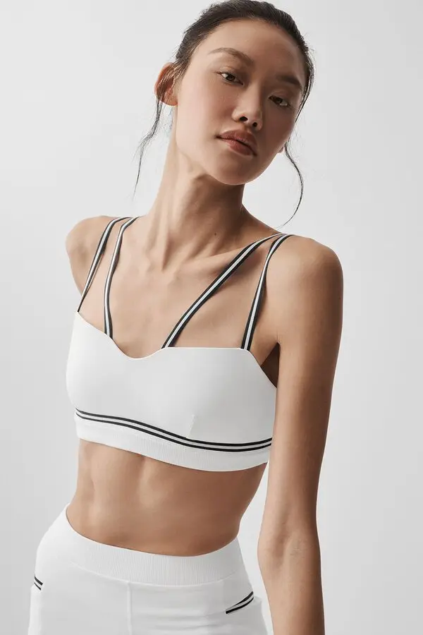 Alo Yoga Airbrush Fast Track Bra - White/black