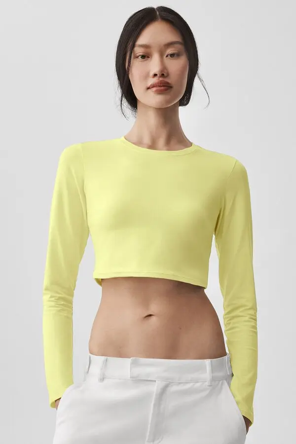 Alo Yoga Alosoft Crop Finesse Long Sleeve Top - Sun