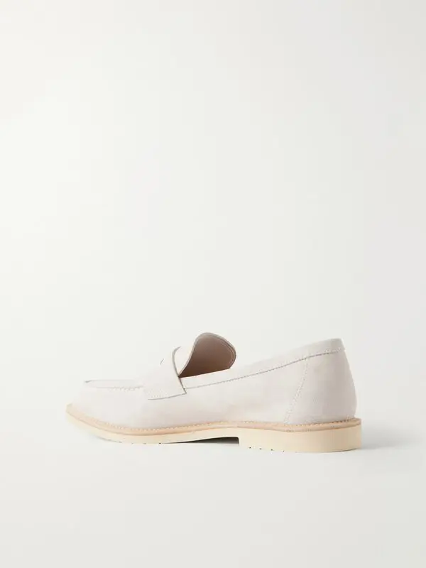 Brunello Cucinelli Suede Penny Loafers - Gray