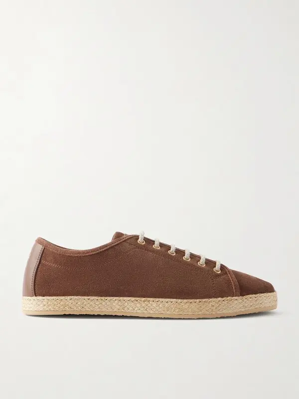 Brunello Cucinelli Suede Espadrille Sneakers - Brown